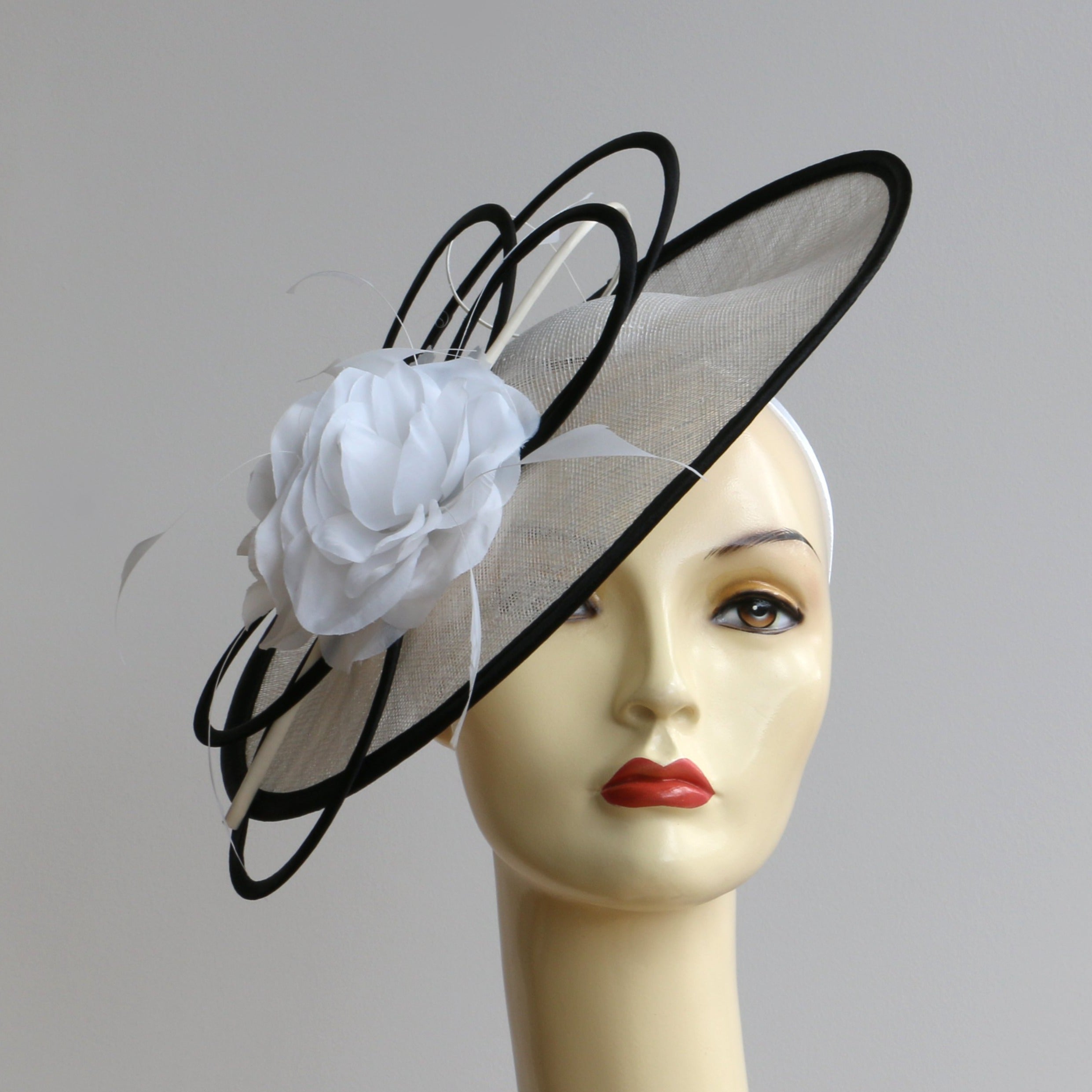 Disc Hat with Circles, Rose and Quill – Ella Bulloch Hats